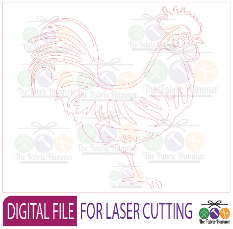 Rooster Laser Cut File, Digital File Svg Dxf Eps Ai, DIY Home Decor ...