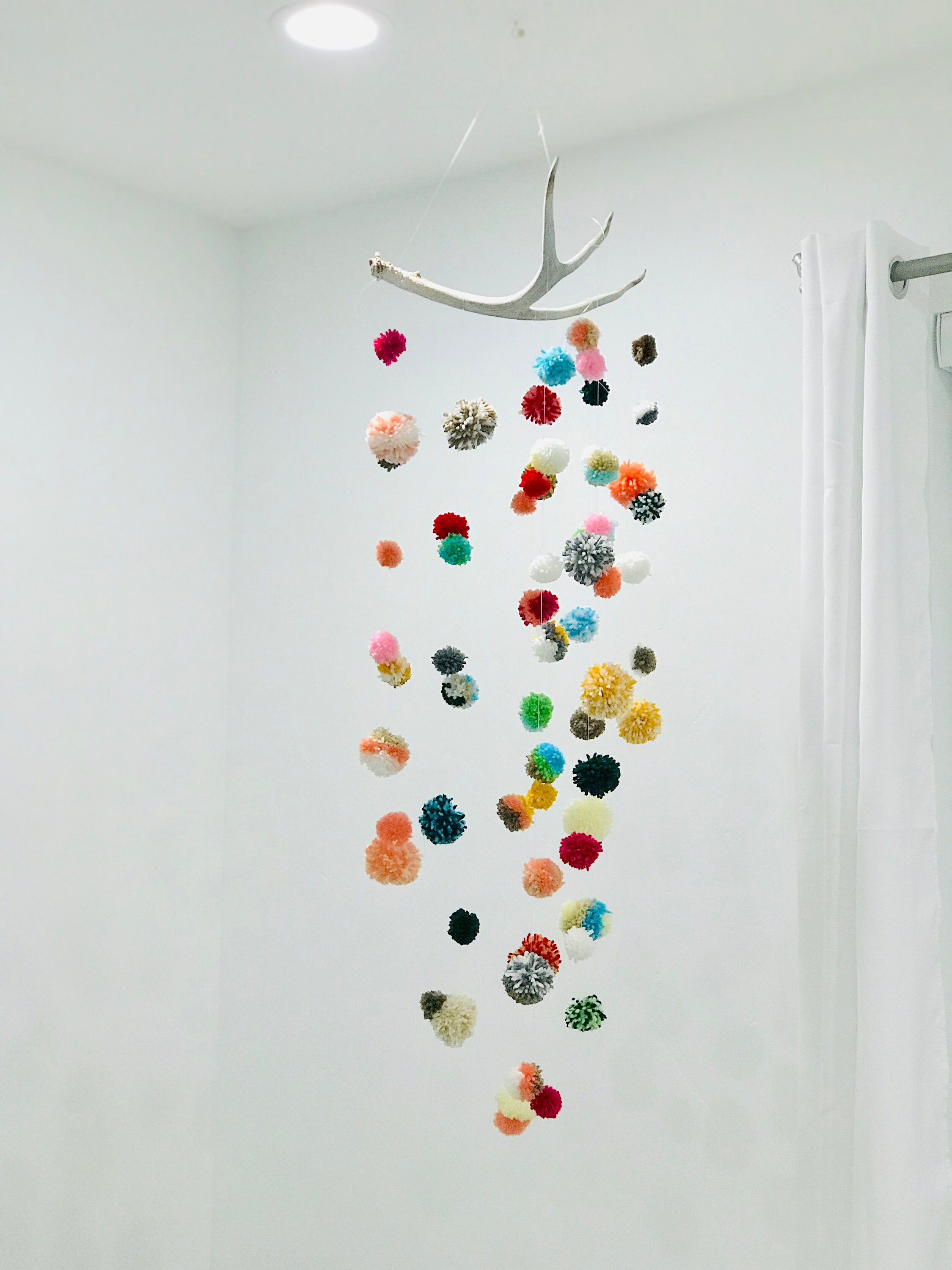 Multi Color Pom Pom Baby Mobile - Etsy