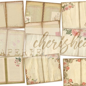 Pink Rose Vintage Grungy Printable Journal Kit - Etsy