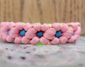 Paracord Flower Bracelet Cobra Weave Loop and Toggle Clasp - Etsy
