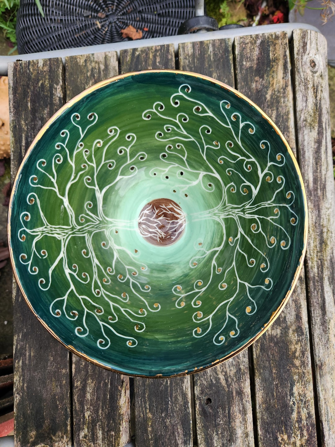 Tree of Life Handmade Porcelain Bowl With 22 Carat Gold Detail - Wheel ...