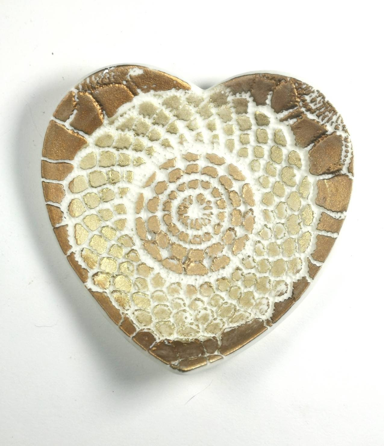 Handmade Porcelain Heart Trinket Dish Gilded in 3 Shades of - Etsy ...