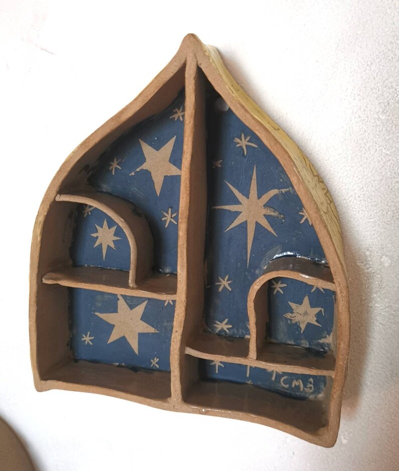 Handmade Stars and Sun Ceramic Shrine Wall Decor Shelf - Etsy