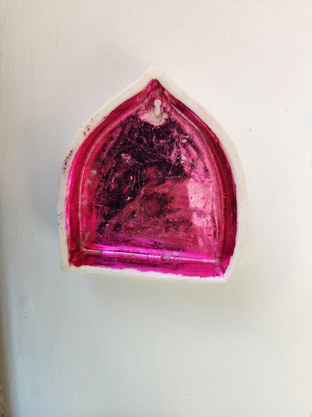 Hot Pink Shrine Porcelain Shrine, Tiny Wall Hanging Altar, Distressed ...