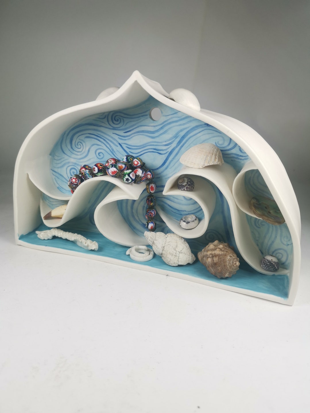 Sea Shrine - Handmade Porcelain Ceramic Altar. Wall Hanging or ...