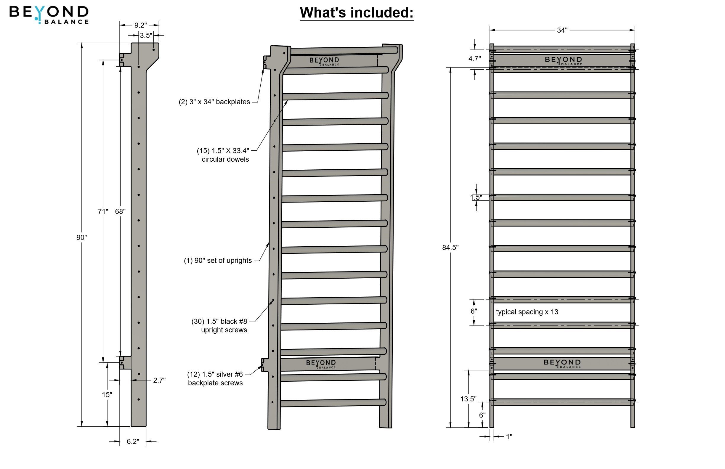 Stall Bars / Swedish Ladder With Hang Bar - Made in USA - Etsy