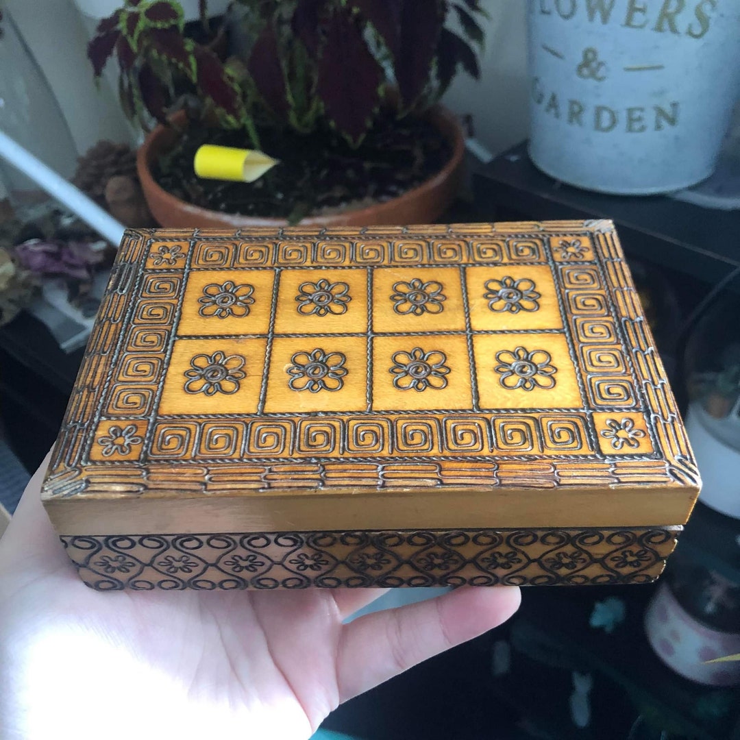 Vintage Handmade Wooden Altar Box Trinket Box Jewelry Box Momento Box ...