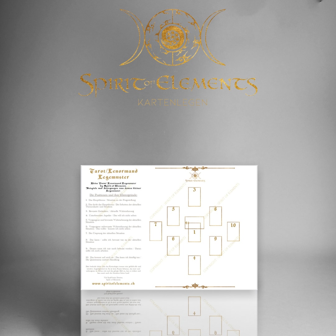 1 Tarot / Lenormand Spread Pattern Template / Small Quartet / PDF A4 ...