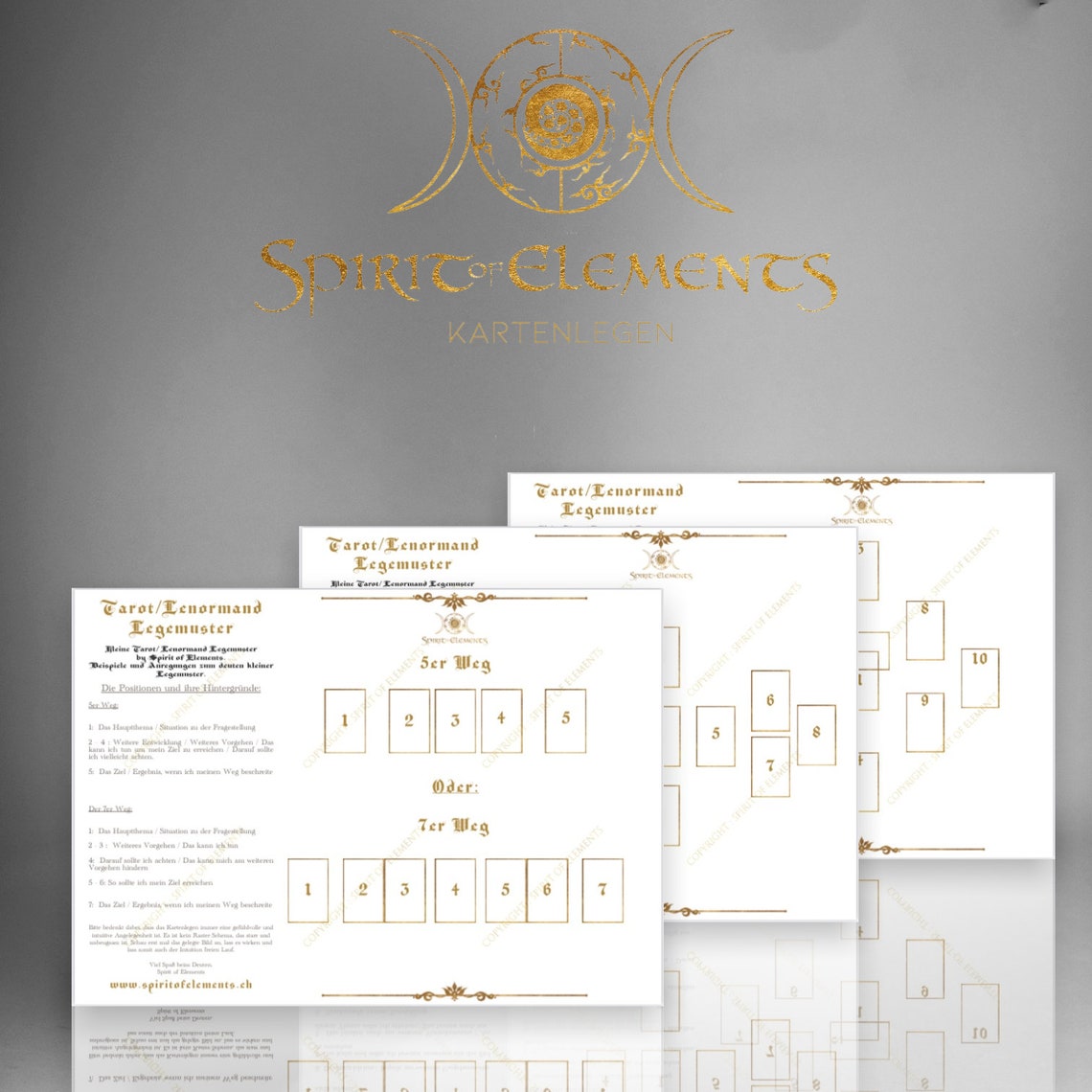 1 Tarot / Lenormand Spread Pattern Template / the Path / PDF A4 Format ...