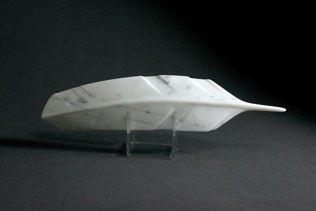 10 Stone Feather With a Twist Italian Statuario - Etsy