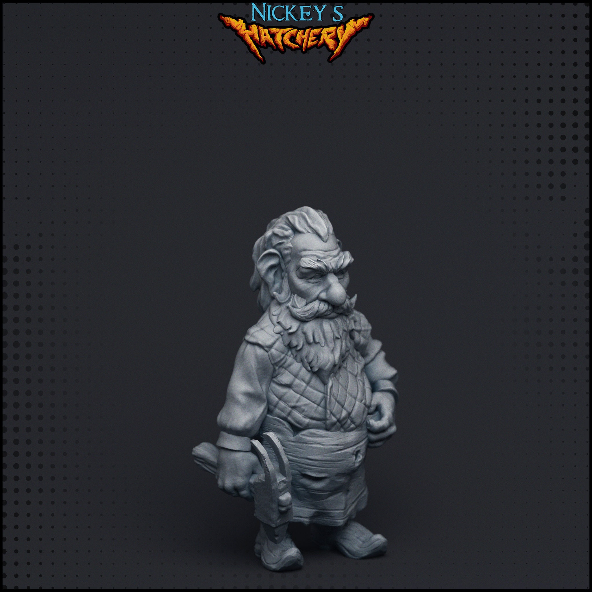 Gnome Blacksmith, Gnome Craftsman Miniature 03, for 28mm and 32mm ...