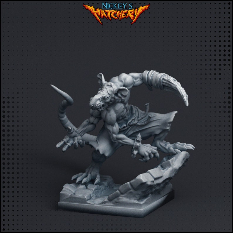 Mutated Ratman Miniature 02 Mischief of the Flesh Forgers Dungeon ...