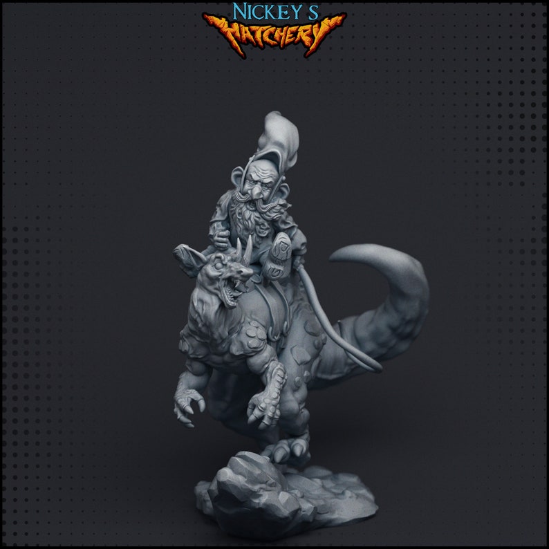 Gnome Rider on Kangadogorus, 2 Sizes Gnomes of Laplandiya Dnd ...