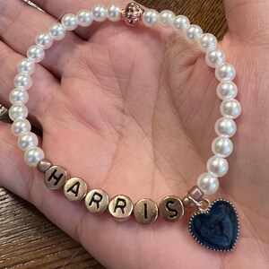 50% Donated to HARRIS 2024, Faux Pearl, Rose Gold Acrylic Letters and ...