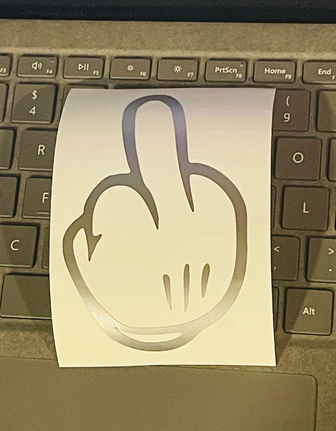 Mickey Hand Middle Finger Decal - Etsy