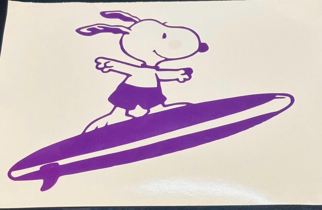 Snoopy on Surfboard Decal - Etsy