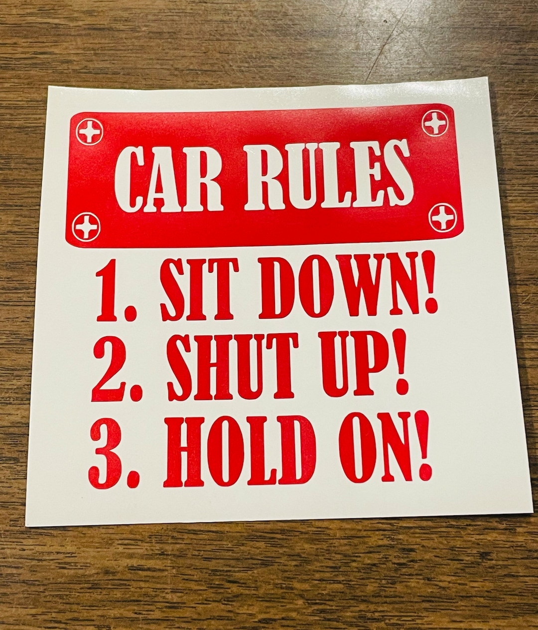 Car Rules Decal - Etsy