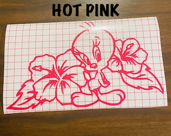 Tweety Bird With Hawaiian Hibiscus Flowers Aloha Beach Car Bumper ...