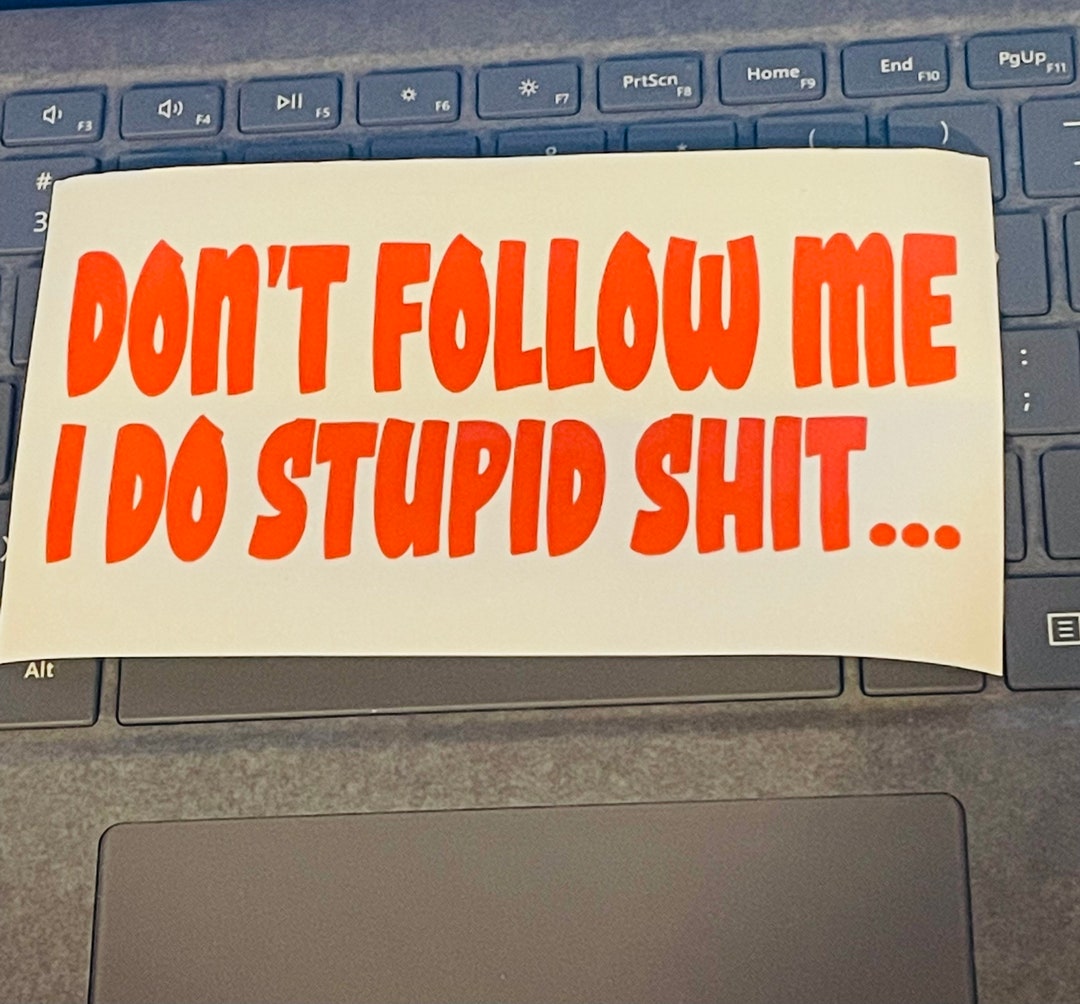 Don't Follow Me I Do Stupid Shit... Decal - Etsy