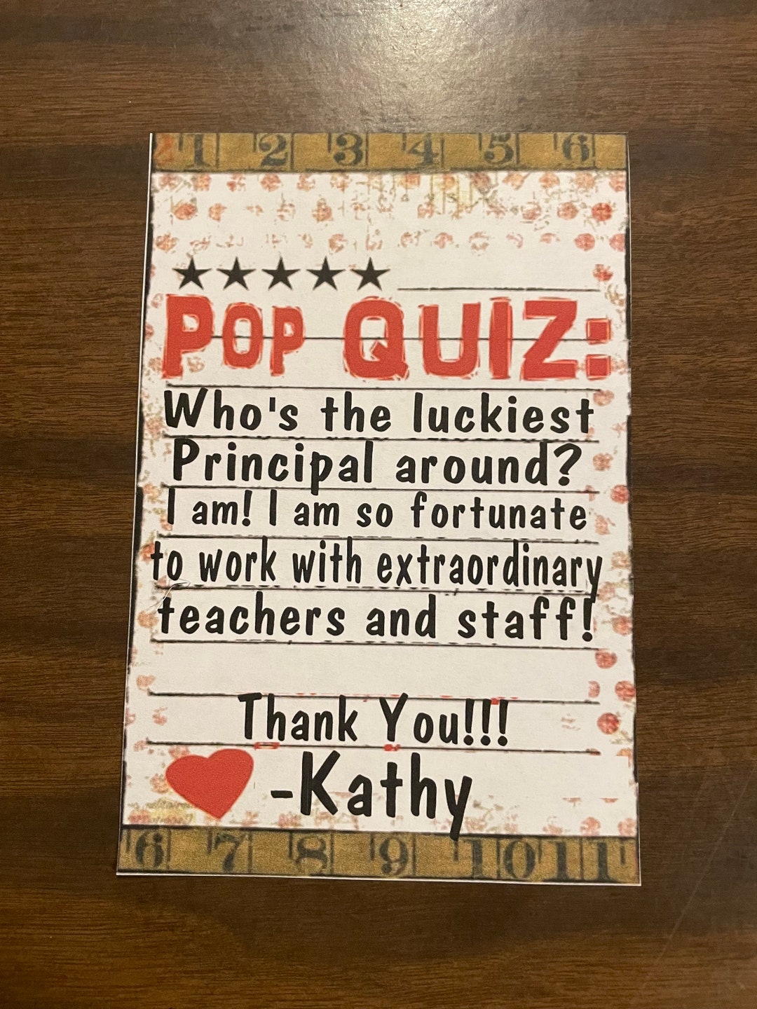 Pop Quiz Card - Etsy
