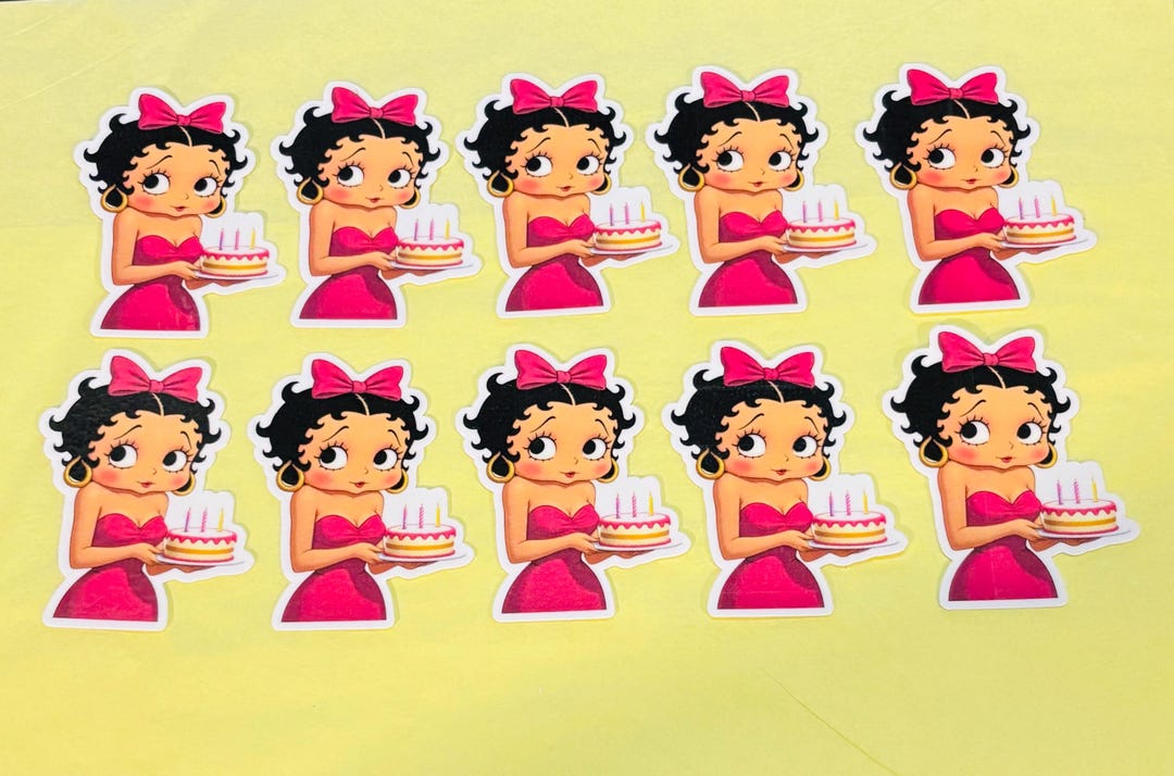 12pcs- Betty Boop #17 Cupcake Toppers - Etsy