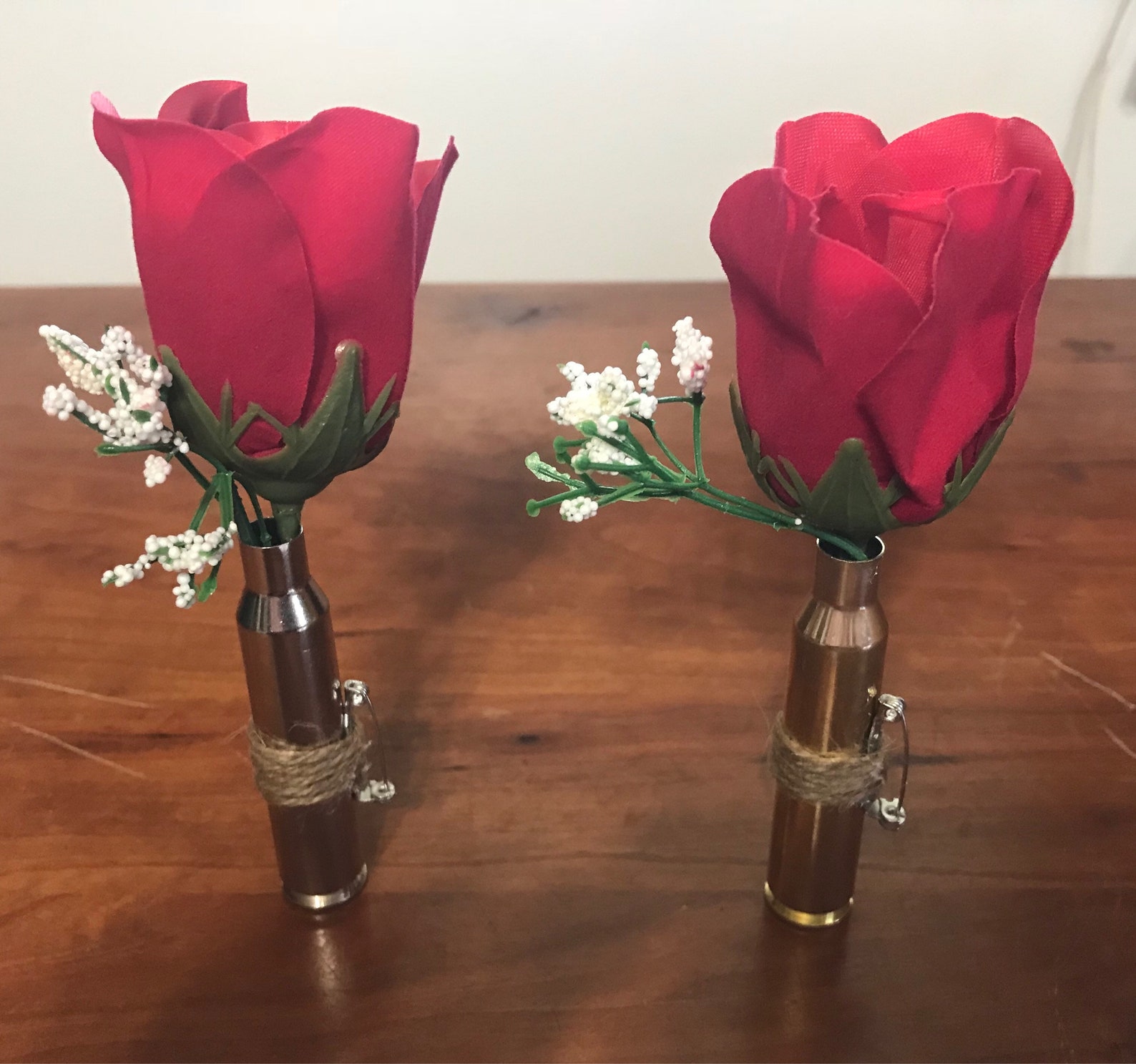 Bullet casing boutonnière made out of .375 or .408 shells. | Etsy