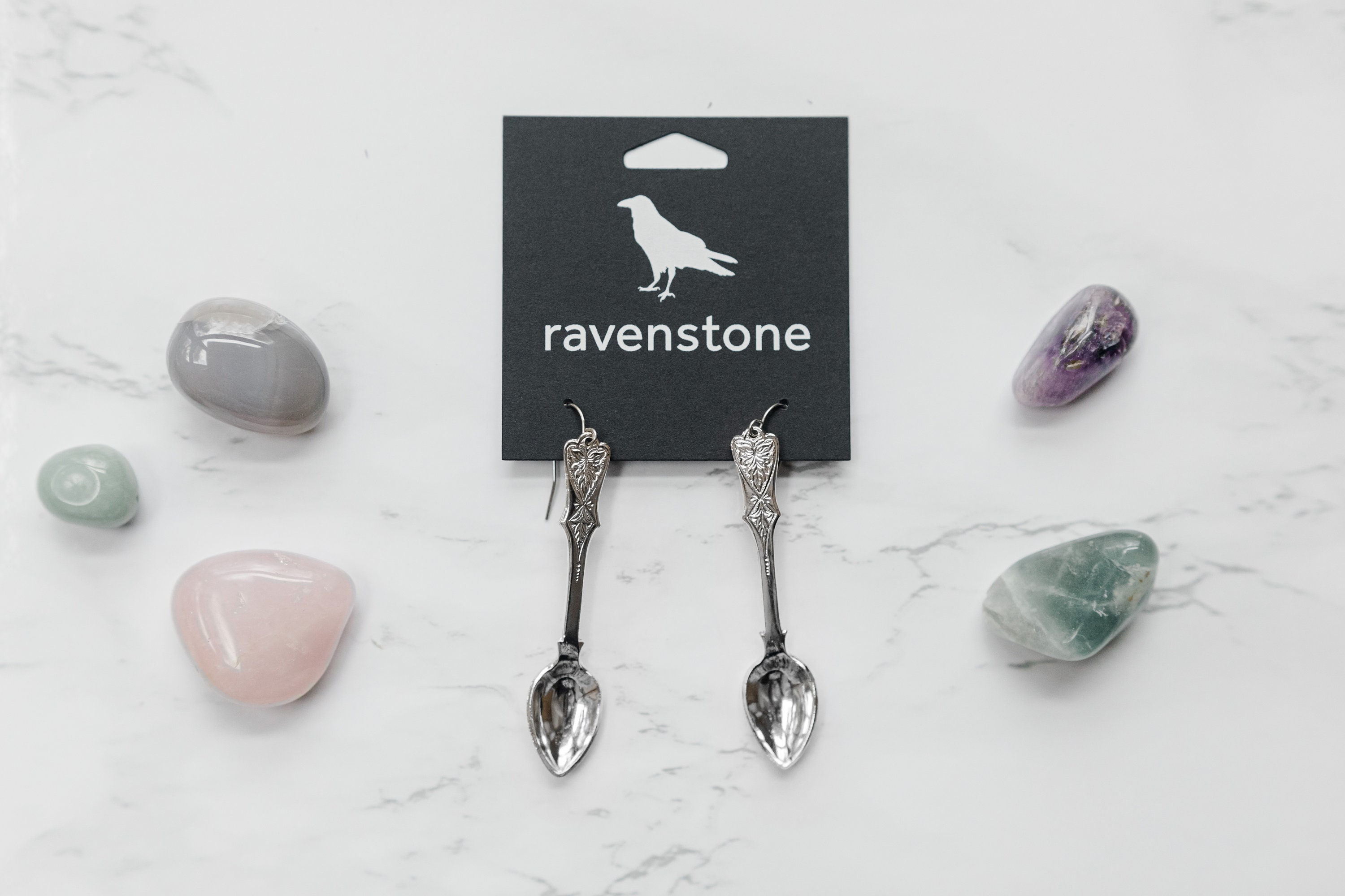 The Little Silver Spoon Earrings Ravenstone Nickel-free - Etsy