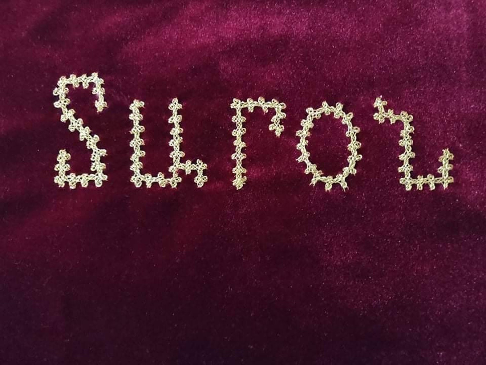 Hand Embroidered Armenian Name on Velvet Frameable | Etsy