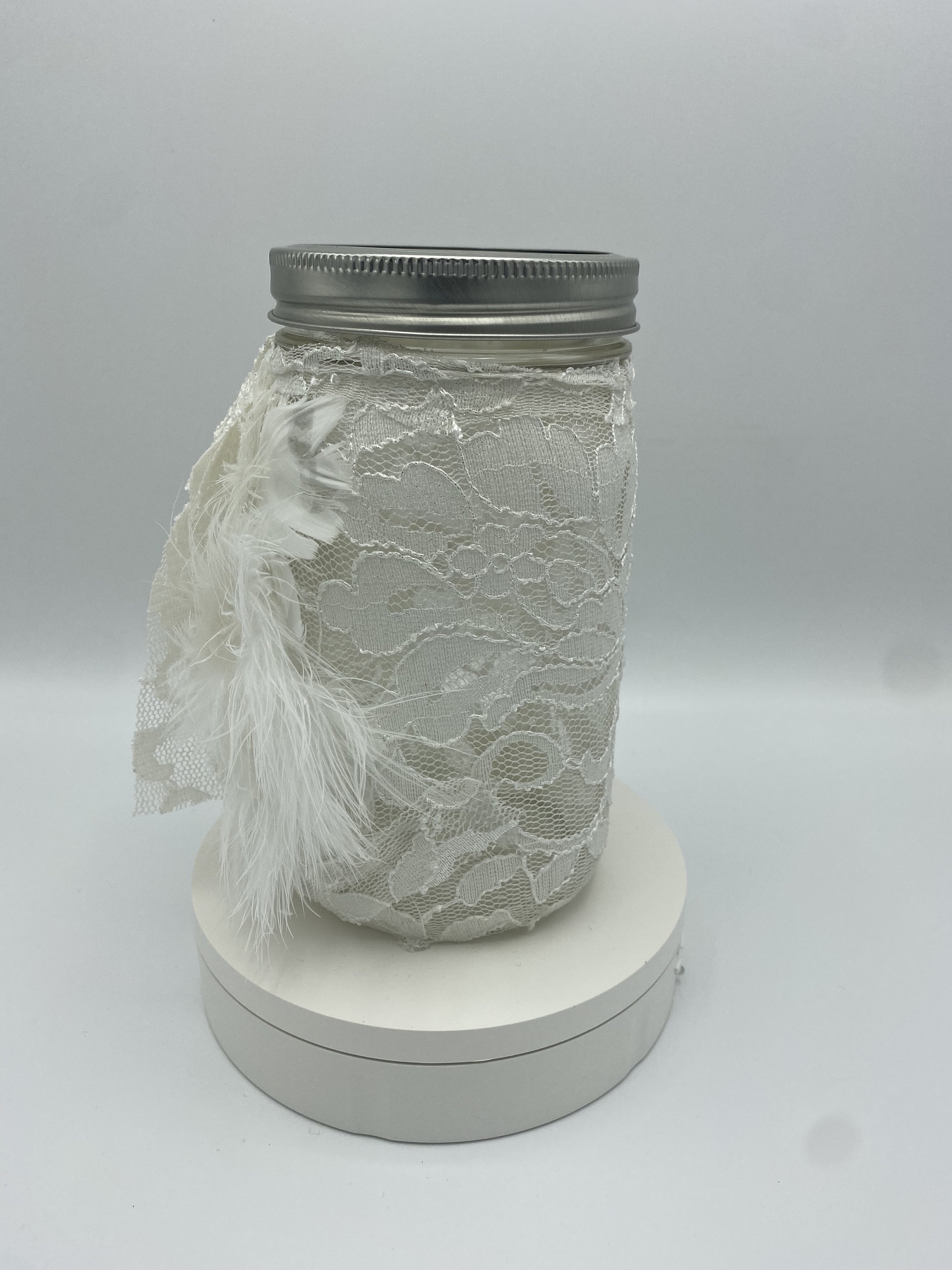 Beige Mason Jar With Feathers - Etsy