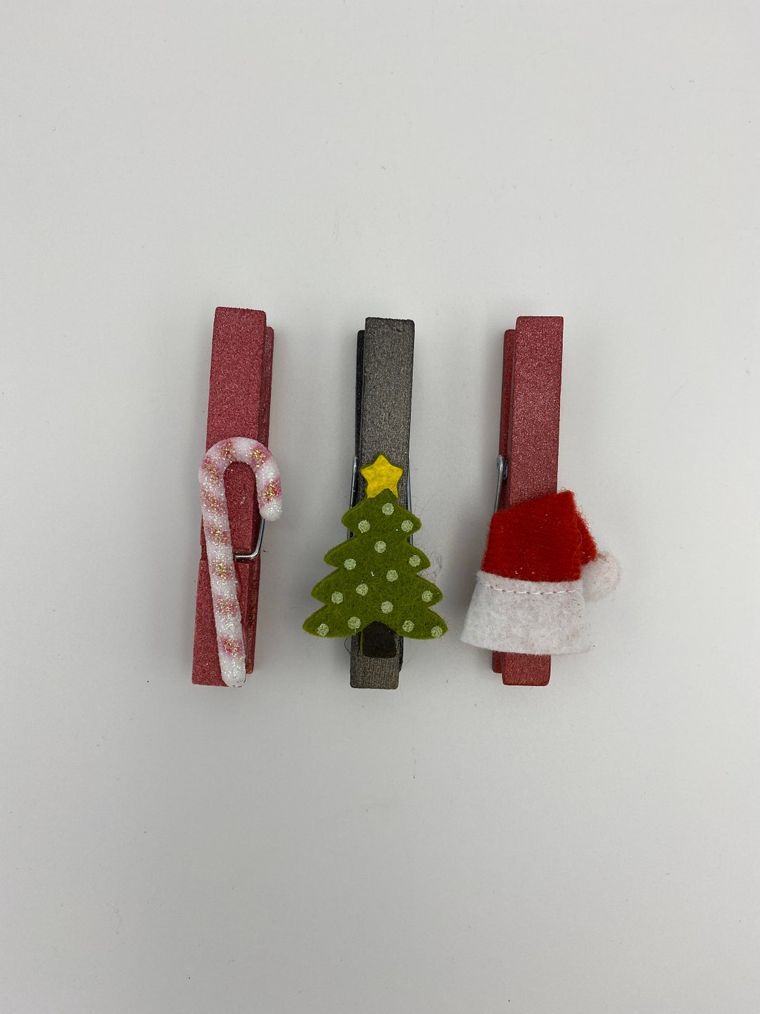 Christmas Hat, Candy Cane, Tree Clothespin Pack - Etsy