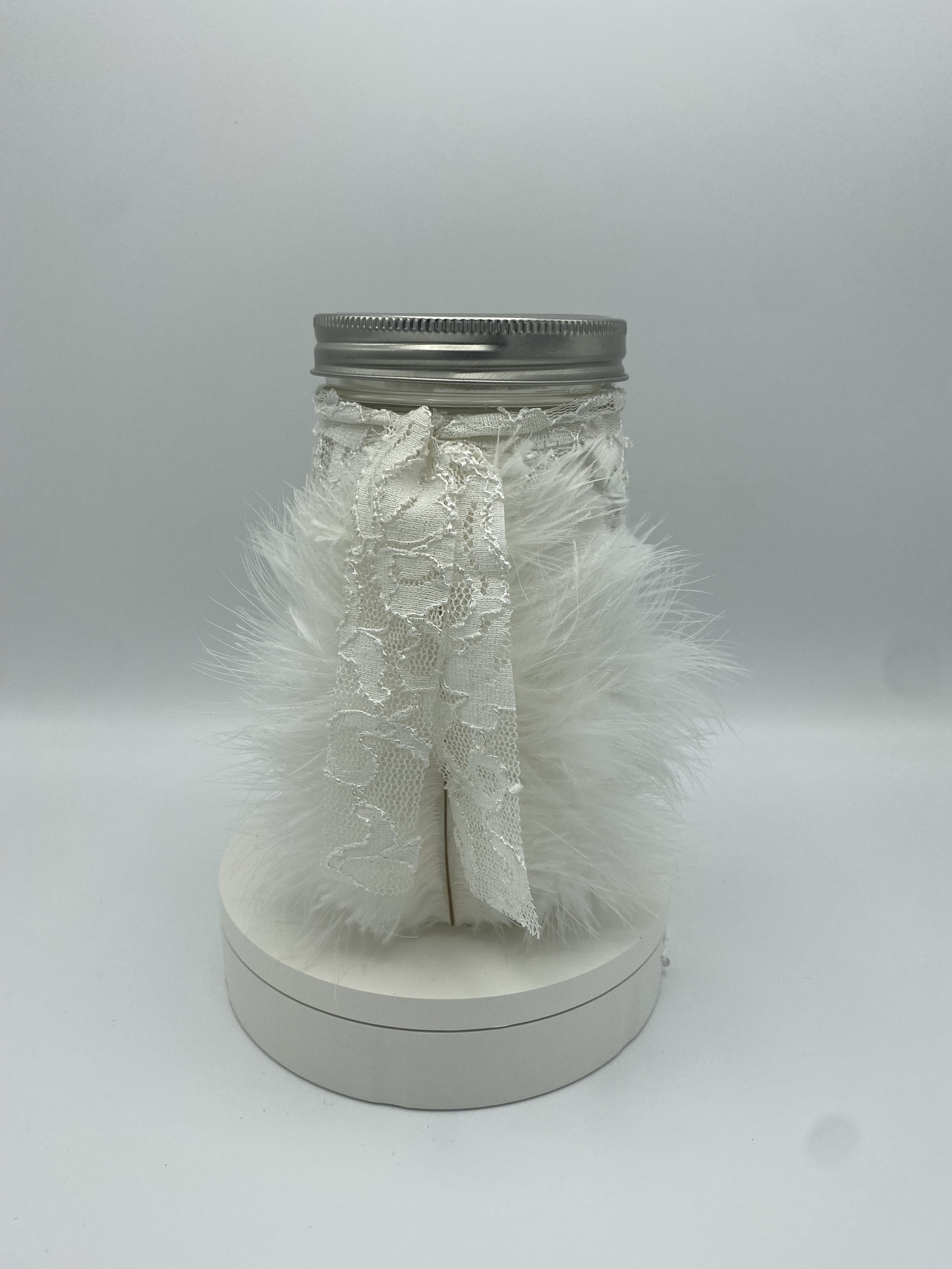 Beige Mason Jar With Feathers - Etsy