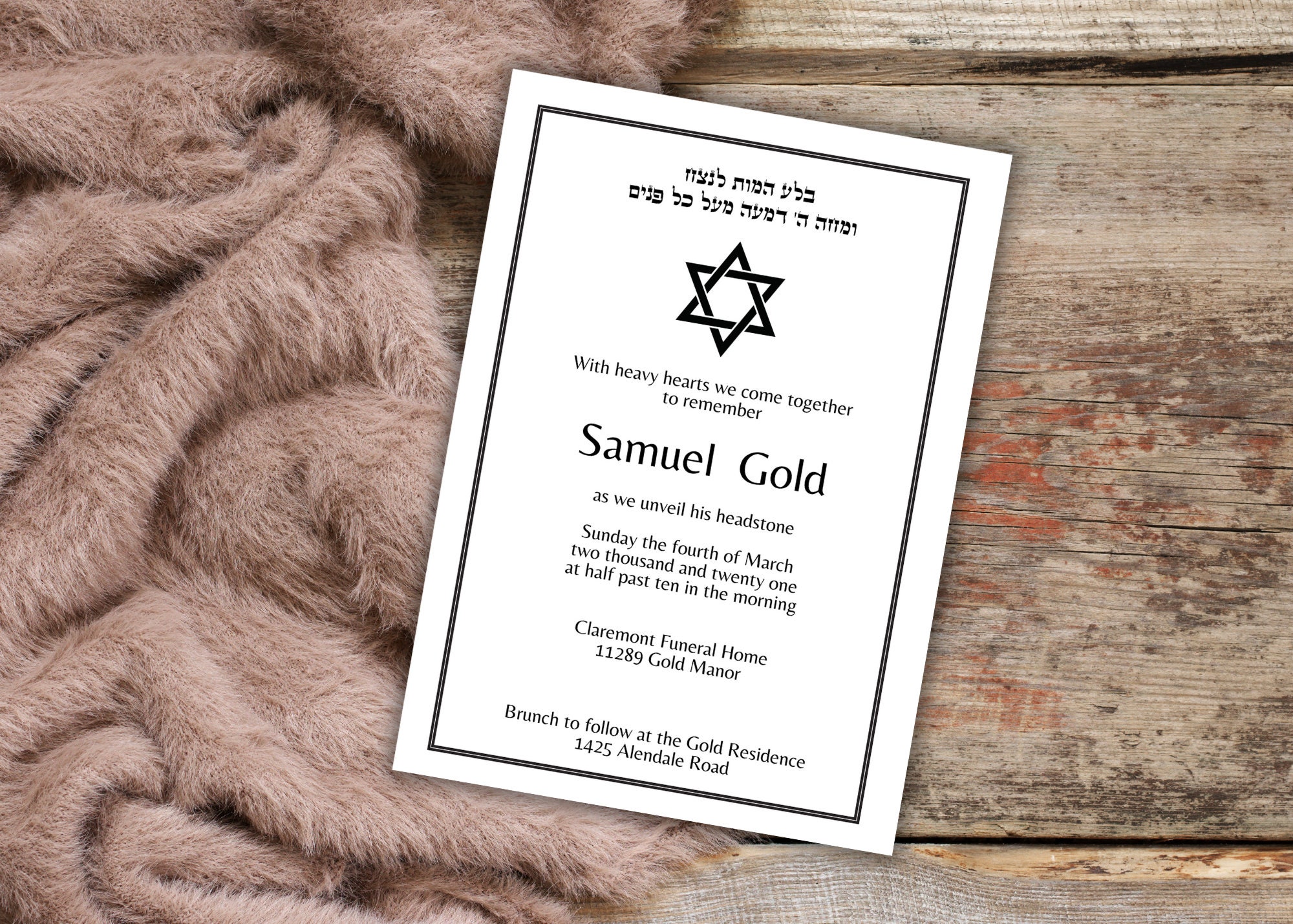 Unveiling Ceremony Invitation Cards