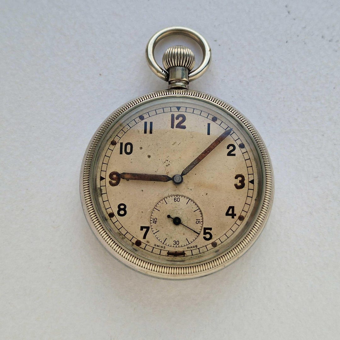 British Military WWII Pocket Watch GSTP. 1940's Serviced Working Swiss ...