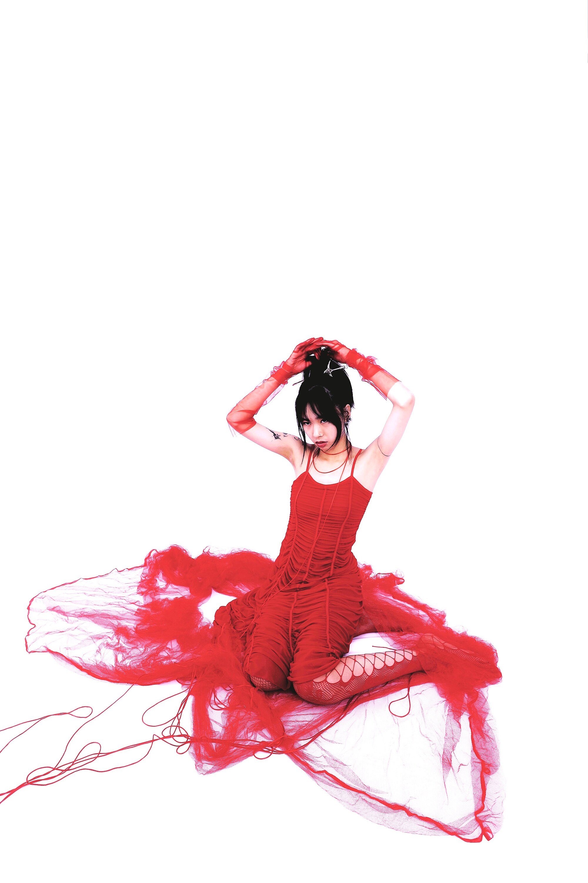 Y2k RED Rose Pattern Fishnets Tights With Lace up Sides - Etsy