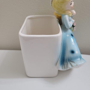 RARE Lefton Planter 1889 Girl With Parasol Holding Basket - Etsy