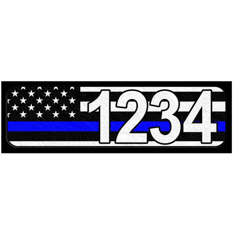 Law Enforcement Police Curb Number Sticker Thin Blue Line Easy ...