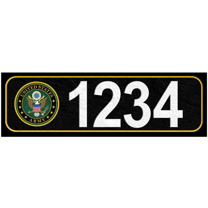 US Army Curb Number Sticker Easy Application & Weatherproof Peel and ...