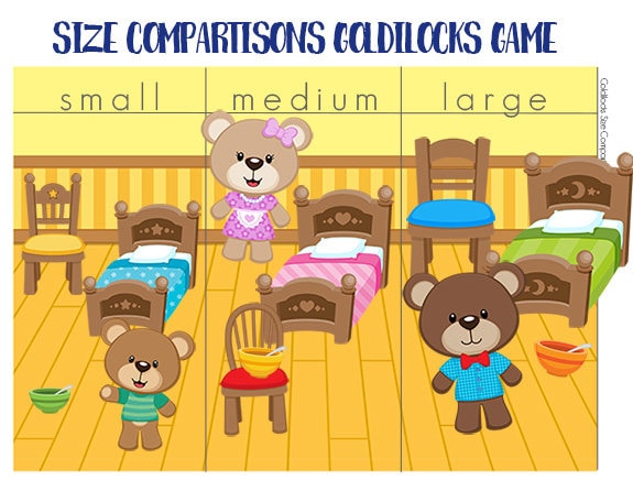 GOLDILOCKS SIZE Comparison File Folder Game Printable - Downloadable ...