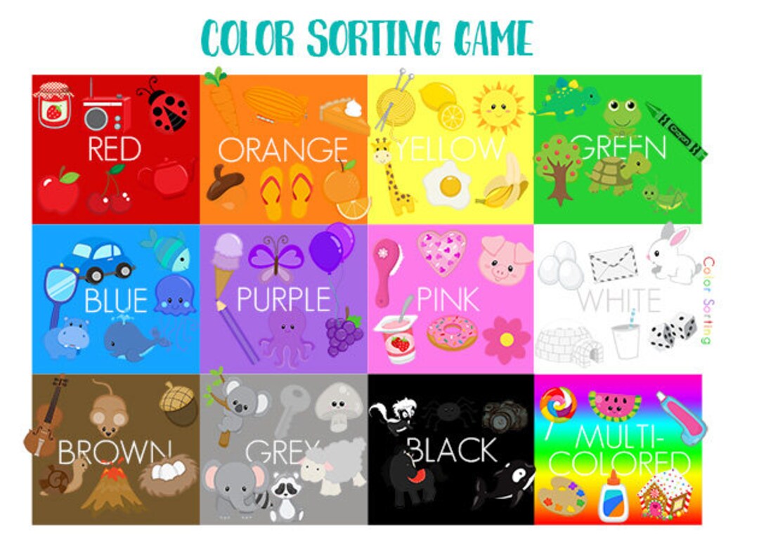 COLOR SORTING File Folder Game Printable - Downloadable PDF - Etsy