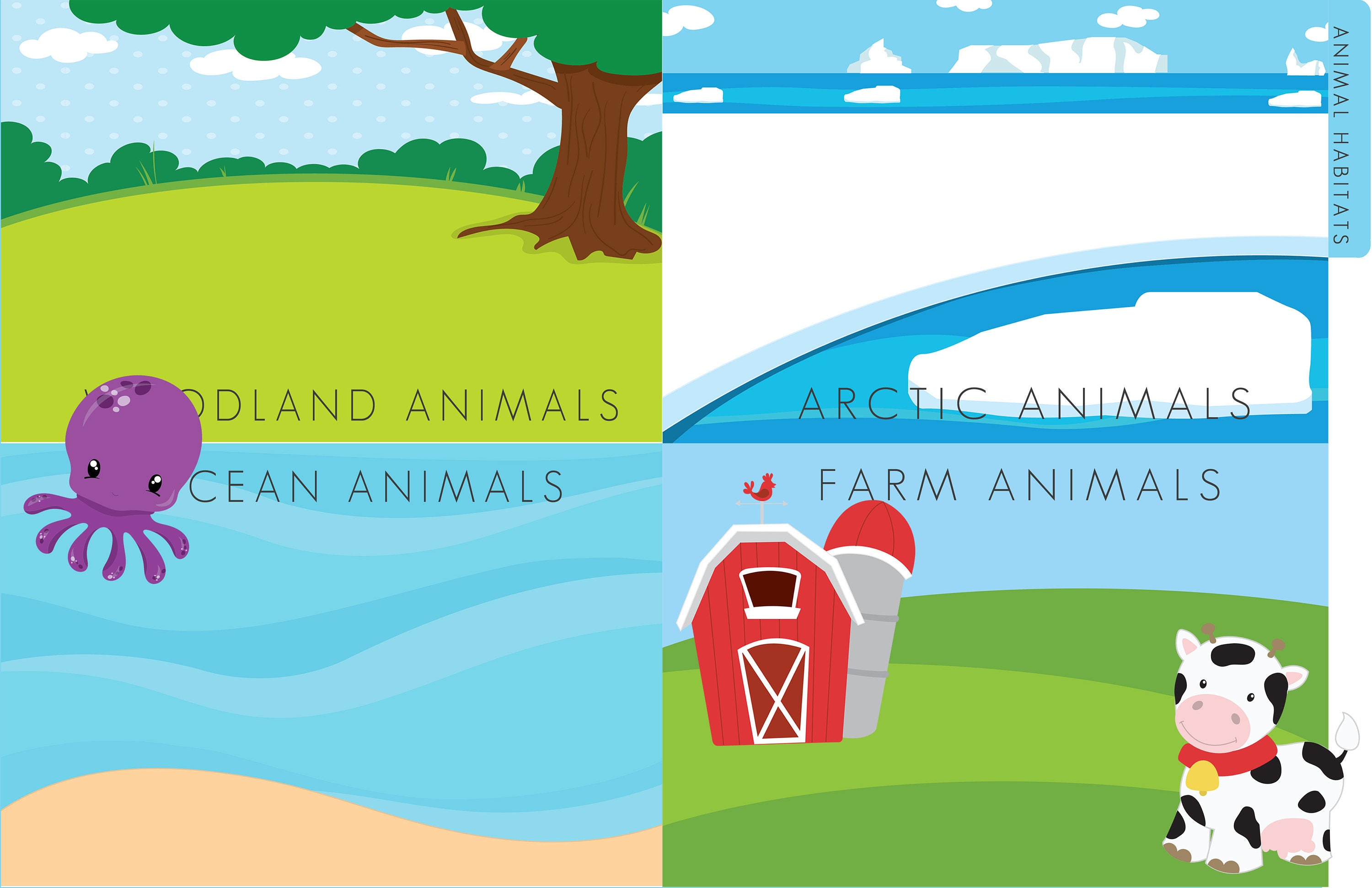 ANIMAL HABITATS File Folder Game Printable - Downloadable PDF - Etsy