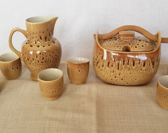 Brown drip dishes | Etsy