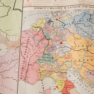 Old Very Big Wall Map, 70,9"x 47,2", 180 Cm X 120 Cm, Historical Map ...