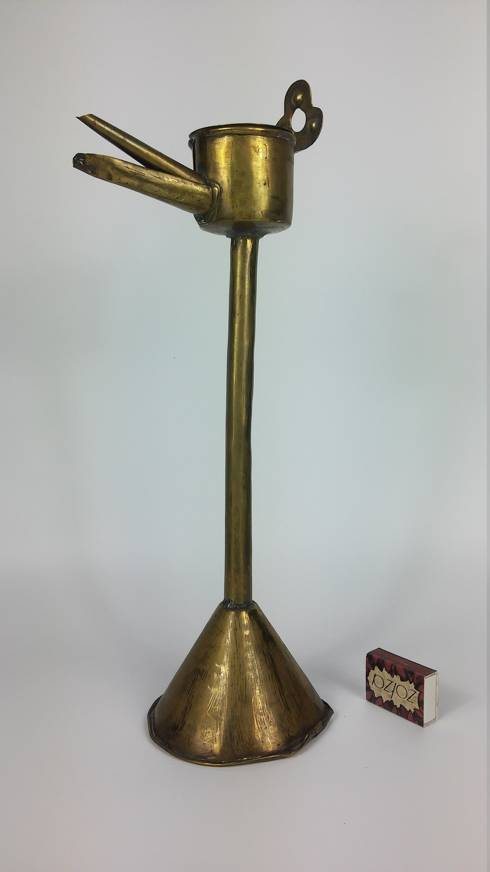 Very High Antique Dutch Snotneus Brass Spout Kerosene Lamp, Flemish ...