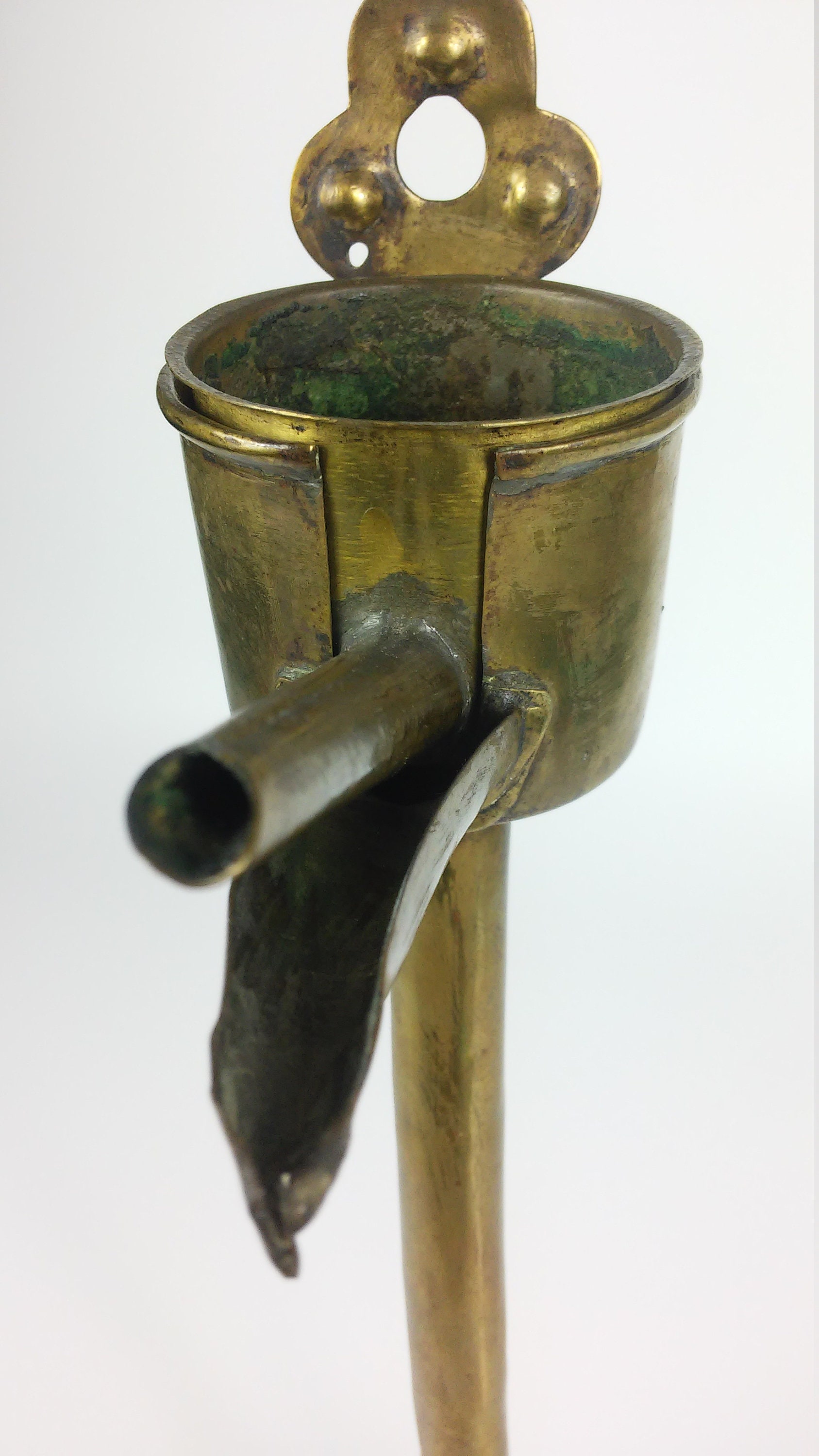 Very High Antique Dutch Snotneus Brass Spout Kerosene Lamp, Flemish ...