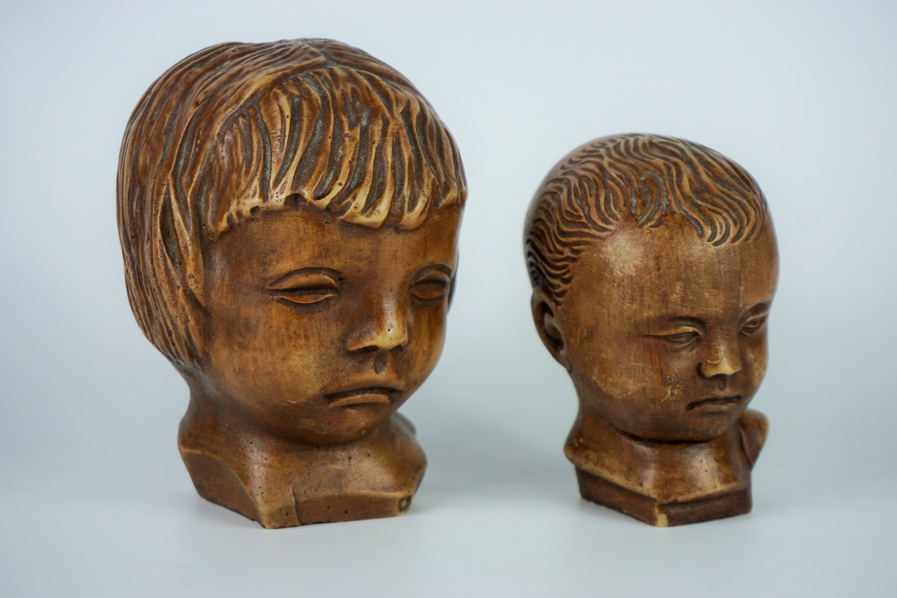 Art Objects Art & Collectibles Vintage Girl And Boy Bust statue Busts ...