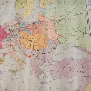 Old Very Big Wall Map, 70,9"x 47,2", 180 Cm X 120 Cm, Historical Map ...