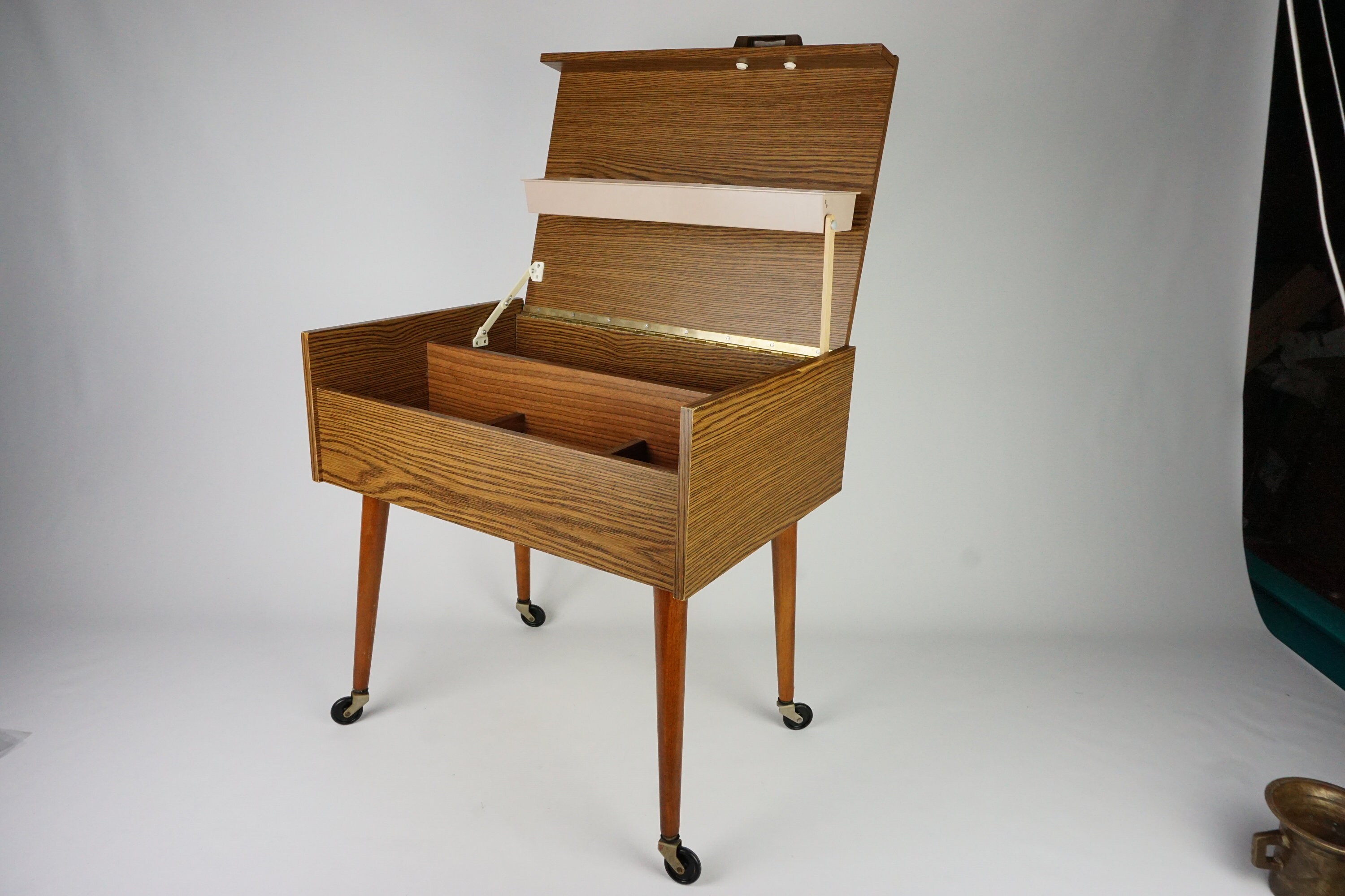 Mid Century Sewing Trolley Big Cantilever Sewing Box Vintage - Etsy