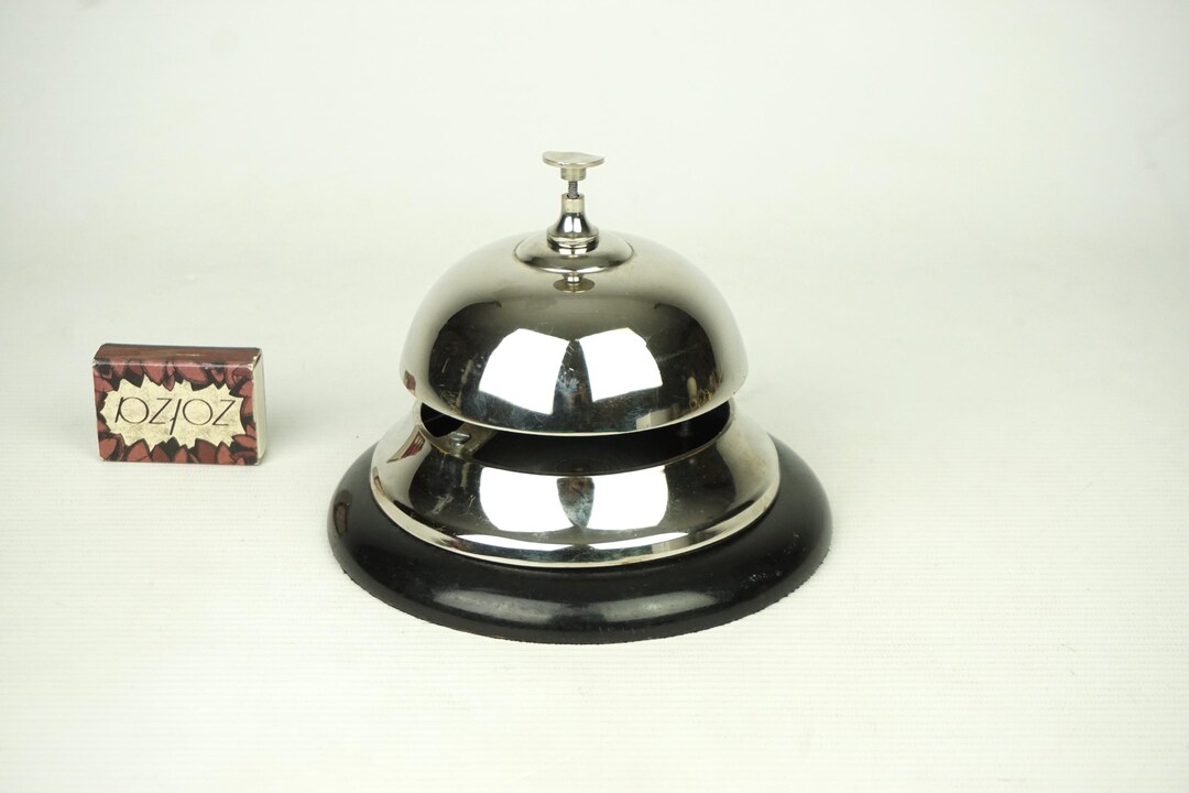 Big Bell Hotel, Chrome Front Desk Bell, Large Bell Man Cave, Old ...
