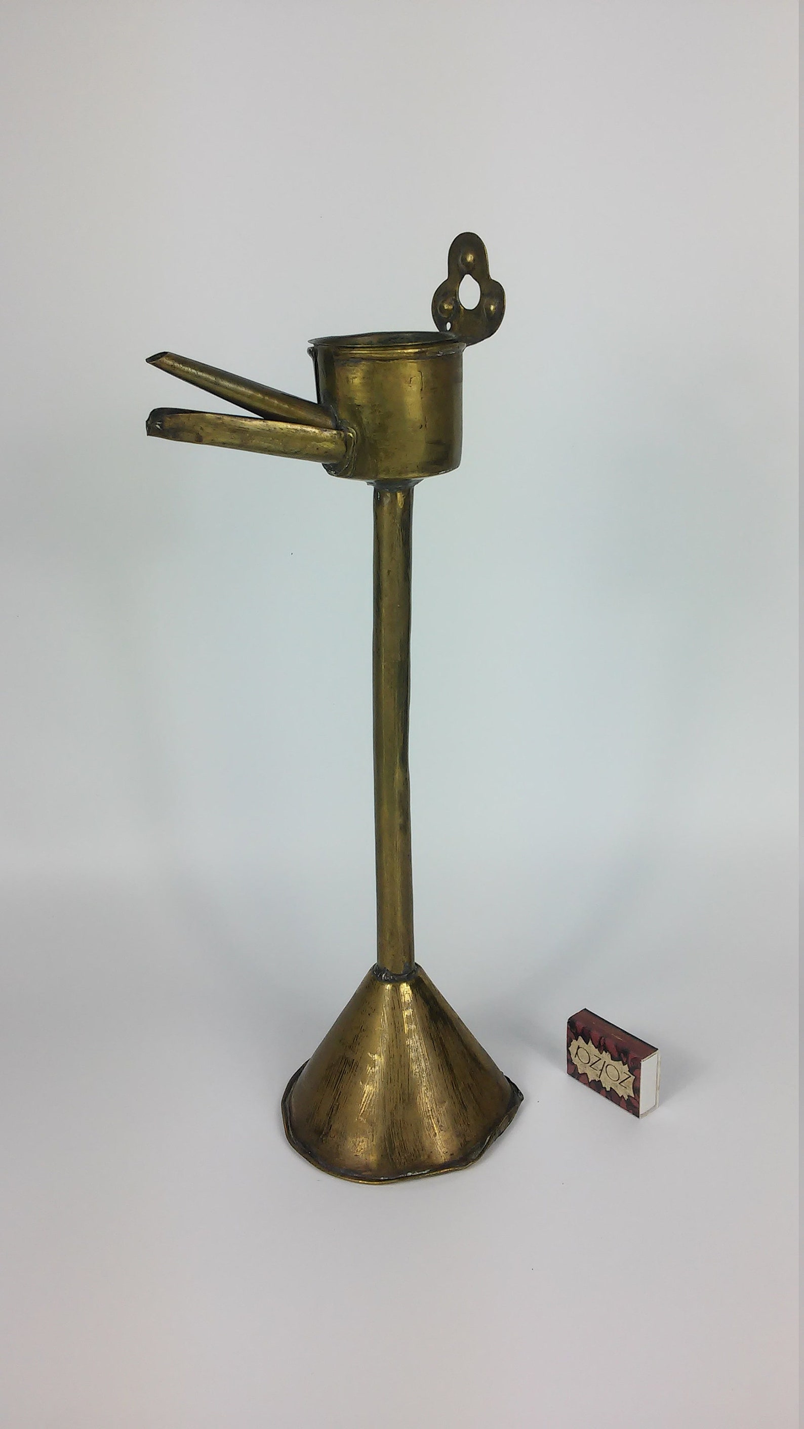 Very High Antique Dutch Snotneus Brass Spout Kerosene Lamp, Flemish ...