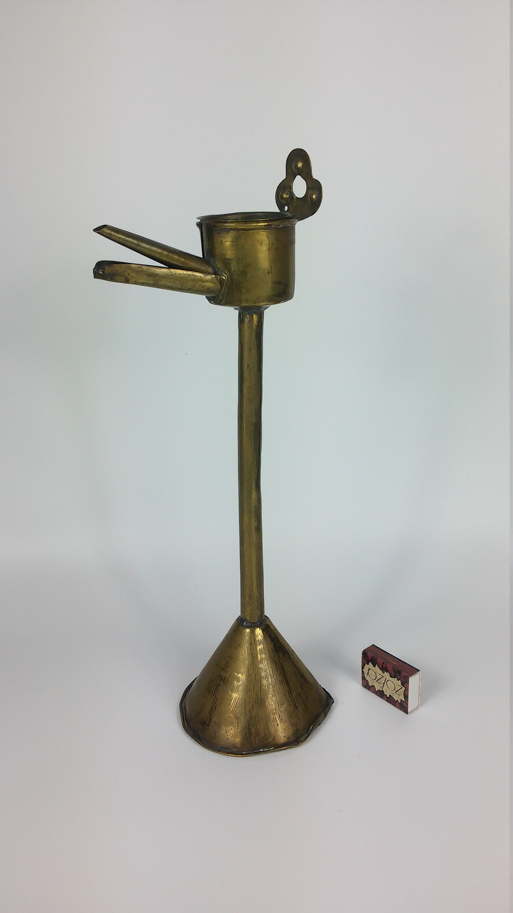 Very High Antique Dutch Snotneus Brass Spout Kerosene Lamp, Flemish ...